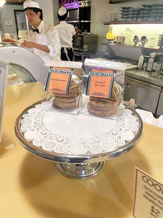 Cookies packaged with the care of precious artifacts. Snickerdoodle and Peanut Butter—the dynamic duo of the cookie universe.