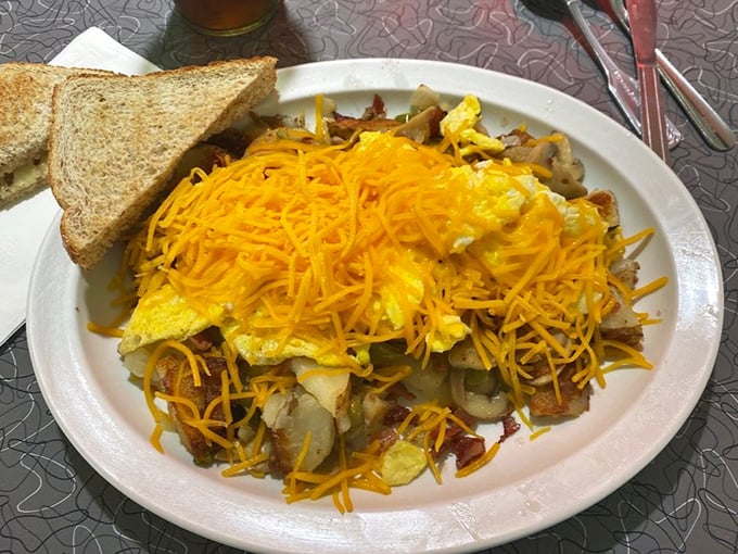 This isn't just a breakfast hash – it's a mountain of potatoes, eggs and cheese that could sustain you through a Pennsylvania winter.