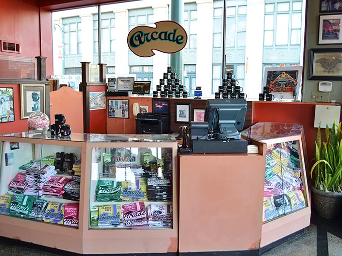 The candy counter—proof that The Arcade understands sometimes dessert needs to happen before, during, and after your meal.