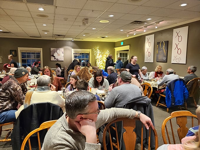 The dining room hums with multi-generational gatherings, proving that great food brings families together better than any social media platform ever could.