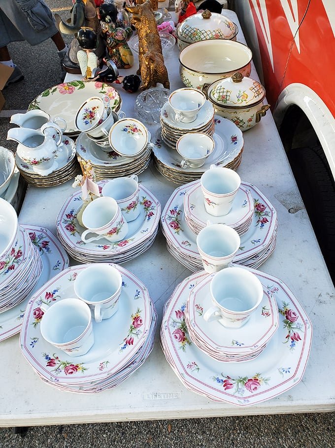 Tea party perfection awaits. These floral sets have hosted countless gossip sessions and could elevate your morning coffee from mundane to magnificent.