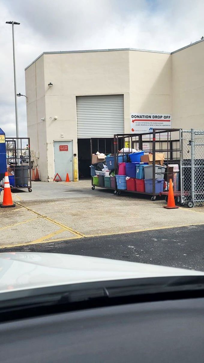 Where the magic begins: the donation drop-off area. Today's discards transforming into tomorrow's discoveries in the great circle of thrift.