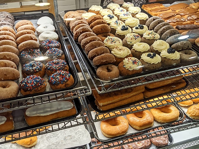 The donut selection that makes choosing just one a moral dilemma. Each ring of fried perfection is basically a portable hug for your taste buds.