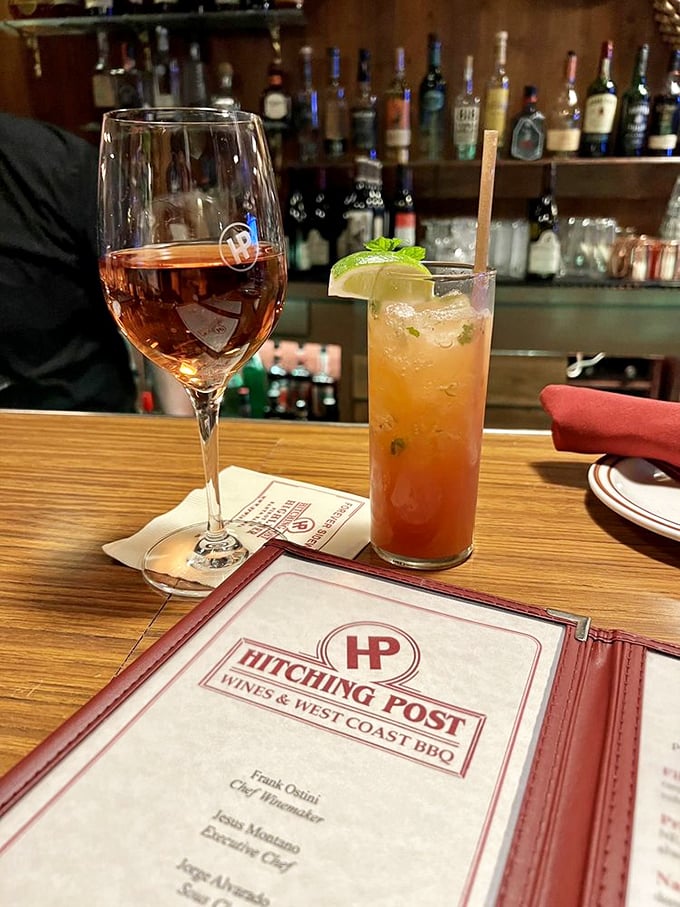 Wine and cocktails that say "vacation" even if you're just 20 minutes from home. The menu waits patiently to reveal its treasures.