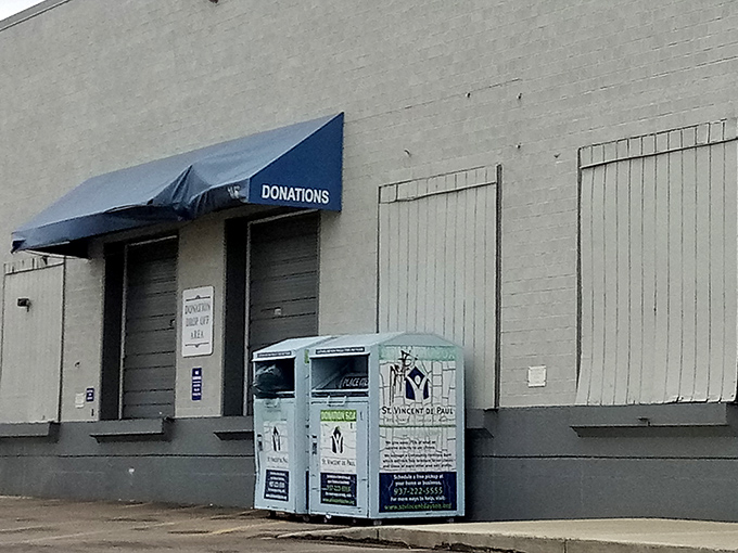 Where the magic begins – donation drop-off area where yesterday's belongings transform into tomorrow's treasures for someone new.