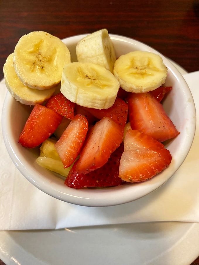 A fruit cup that proves healthy choices don't have to be punishment—they can be the bright spots in your morning lineup.