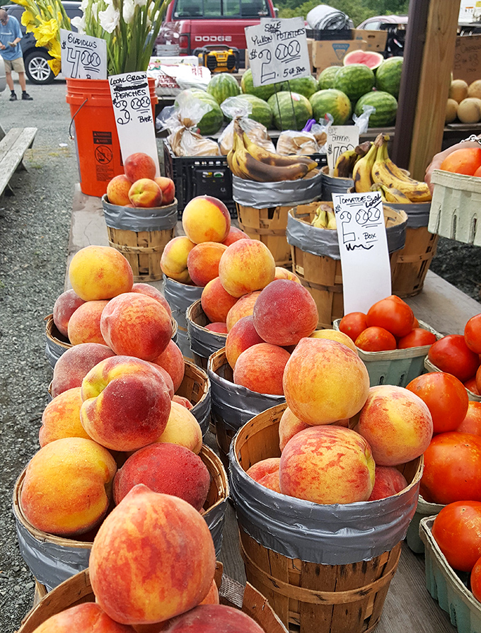Fresh produce adds farm-to-flea-market appeal, proving that not all treasures come from attics and estate sales across the countryside.
