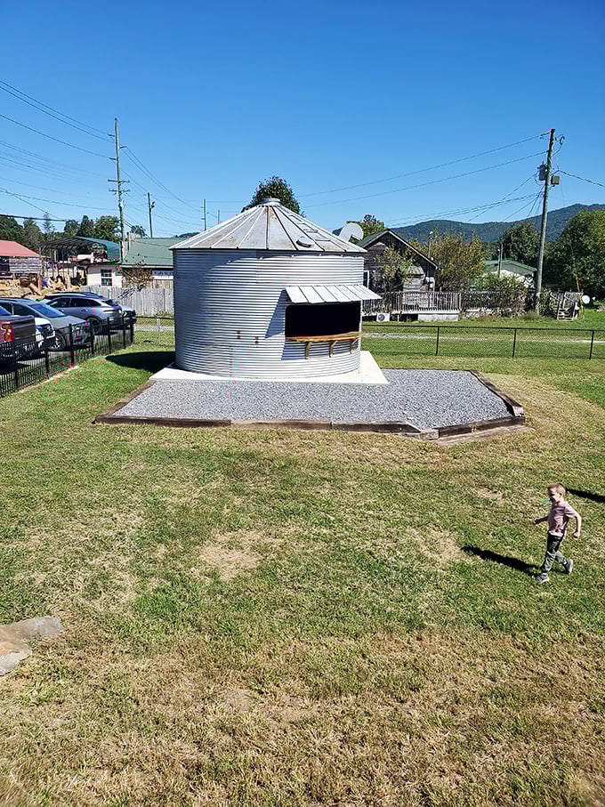 That grain bin outside isn't just decoration—it's a promise that this place understands rural roots and the hearty appetites that come with them.