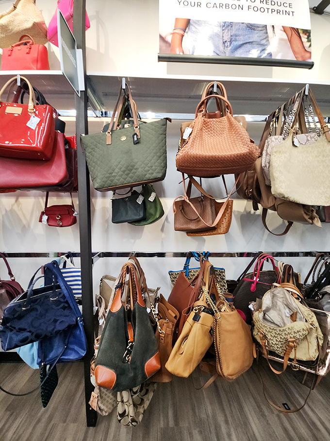 Bags upon bags upon bags—like a Russian nesting doll of fashion possibilities hanging in neat, browsable rows.