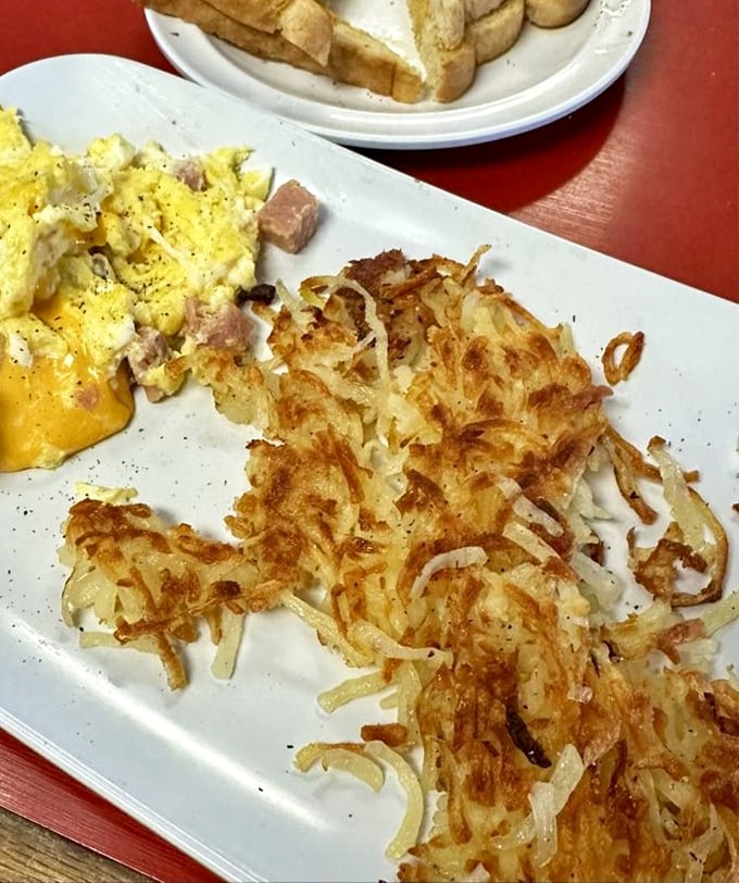 Hash browns achieving peak crispiness – the potato equivalent of winning an Olympic gold medal.