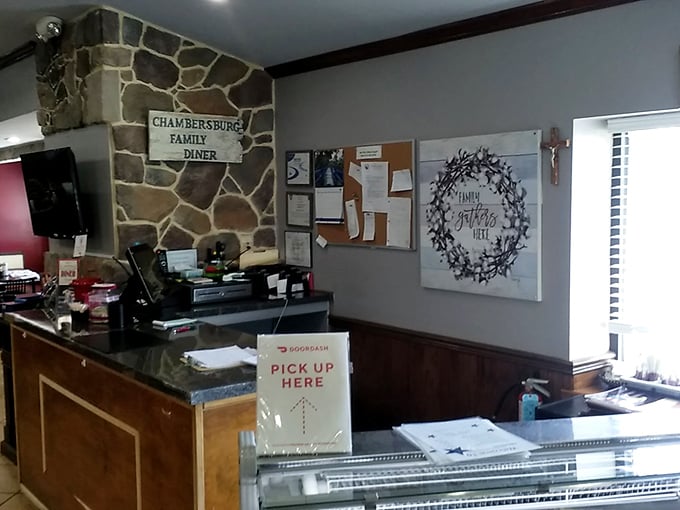 Where the magic begins: the host station welcomes you with stone walls and the promise of pancakes in your immediate future.