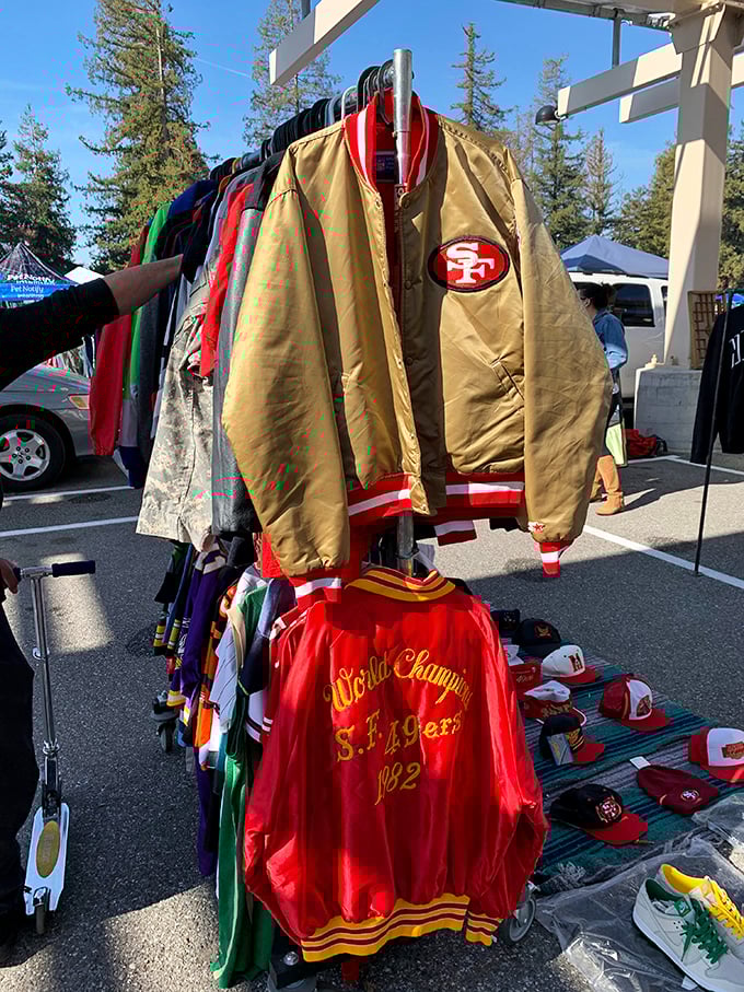 Sports memorabilia heaven for Bay Area fans. That 49ers jacket might have witnessed "The Catch" in person—at least that's the story you'll tell.