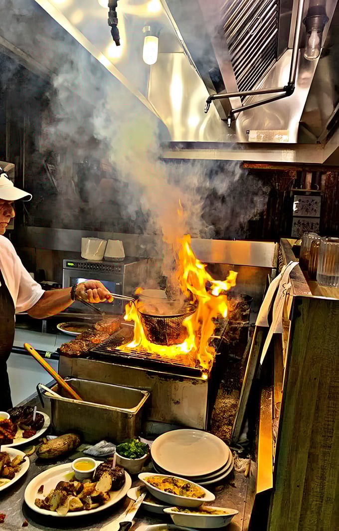 Fire dancing on the grill, smoke rising like culinary incense—this is where ordinary meat transforms into extraordinary memories.