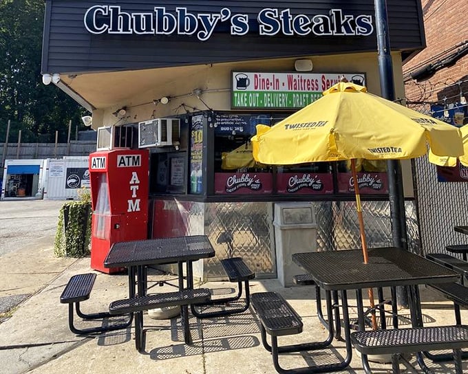 Outdoor seating where you can people-watch while your sandwich works its magic. Urban dining at its most authentic.