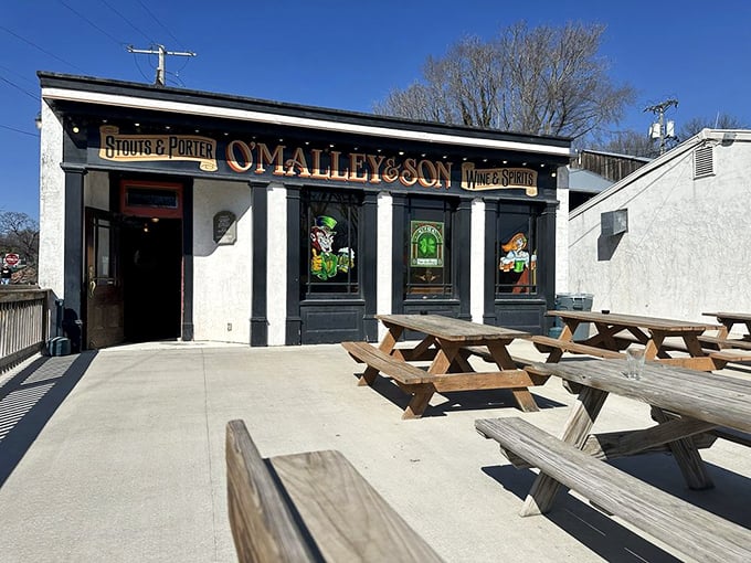 The outdoor seating area – where fresh air meets fresh pints. Those picnic tables have heard more good stories than a bartender on Saturday night.