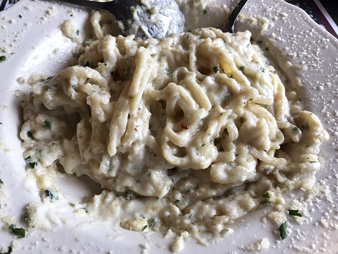 Pasta that doesn't need a passport to transport you. These tender noodles swimming in creamy sauce prove simple pleasures are often the most satisfying.