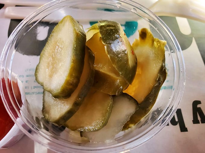 These aren't your average pickle slices—they're tangy flavor bombs waiting to cut through the richness of your burger.