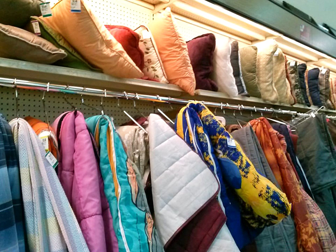 The bedding section offers a kaleidoscope of comfort options – from grandma-chic quilts to that perfect accent pillow.