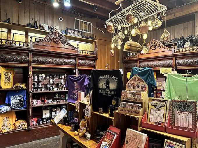 Not just a restaurant but a treasure trove of memorabilia and merchandise. Johnny Cash would approve of this corner.