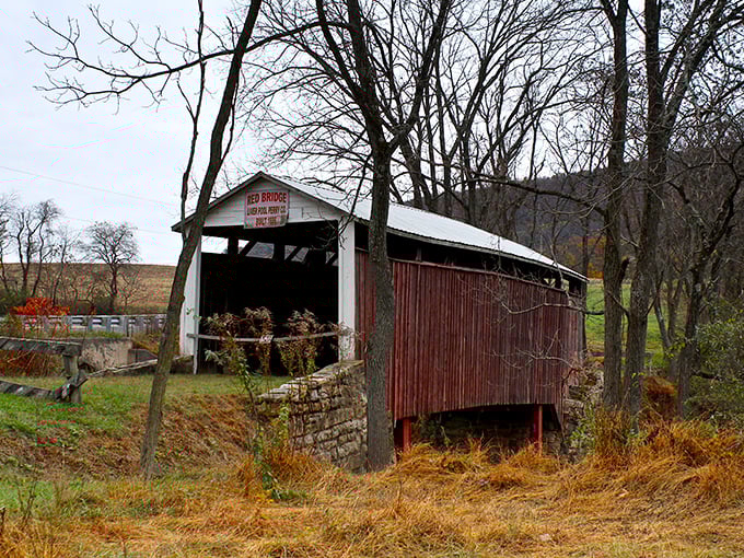 The historical marker tells the tale: 55 feet of pure Pennsylvania craftsmanship.