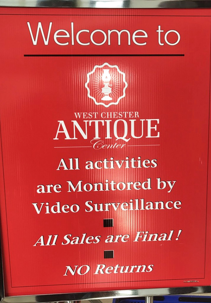 The welcome sign lays down the law with Midwestern directness. No returns means choose wisely, treasure hunters – this isn't your average retail experience.