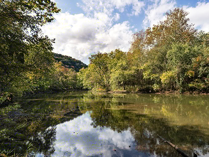 The gentle waters below carry more than just current – they carry the whispers of countless stories.