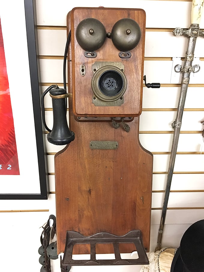 Before smartphones, this wooden wonder connected us. Imagine the gossip, love stories, and life-changing news that traveled through this antique telephone.