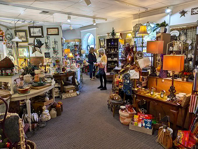 Shoppers lost in the hunt—that focused expression is universal among treasure seekers. The thrill of the find transcends generations.