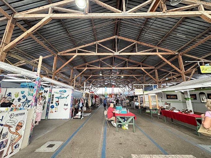 Fleamasters' wide, covered walkways invite exploration through a maze of vendor stalls and surprising finds.