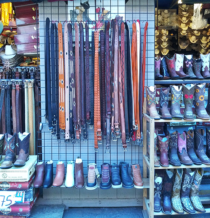 Western wear wonderland! These boots and belts weren't made just for walking—they're wearable Arizona heritage with modern flair.