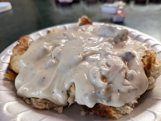 Biscuits swimming in creamy gravy—the South's version of comfort in a bowl. Cardiologists hate this one simple trick.