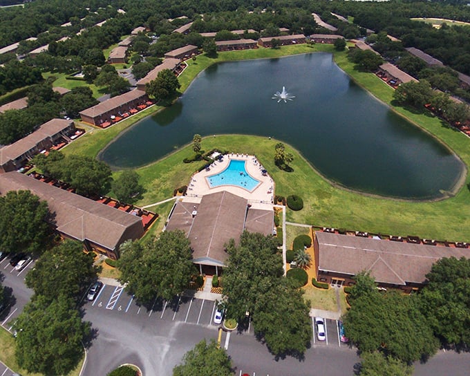 This lakeside community creates a perfect circle of affordable living, with units positioned to maximize both privacy and those million-dollar water views.