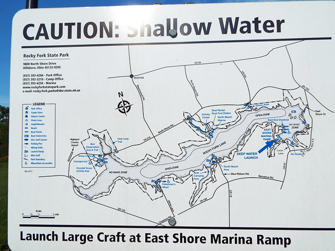 Navigation made simple – this detailed map ensures your boating adventure doesn't turn into an unplanned overnight wilderness experience.