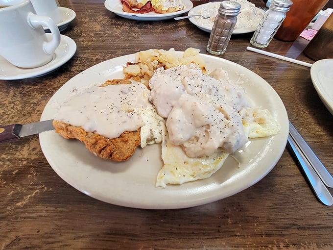 Chicken fried steak that's crispy, tender, and unapologetically indulgent – exactly as it should be.