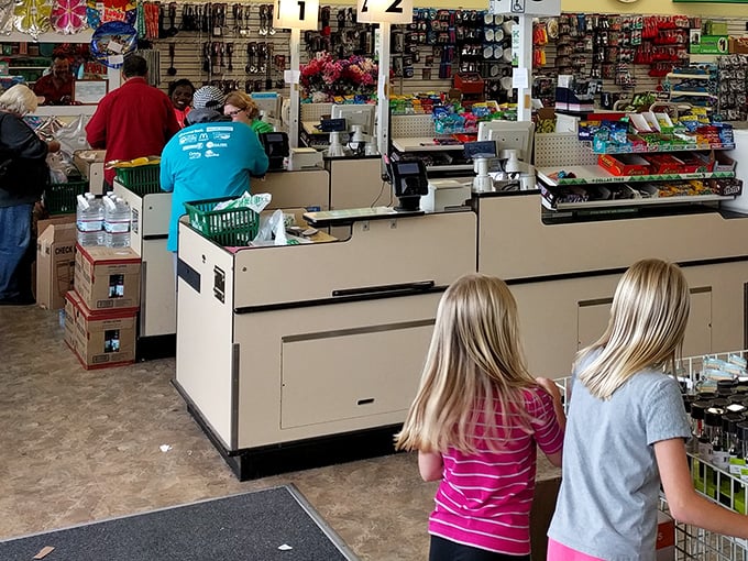 The final frontier of any shopping journey – the checkout line. Where hopes, dreams, and impulse candy purchases come together in perfect harmony.