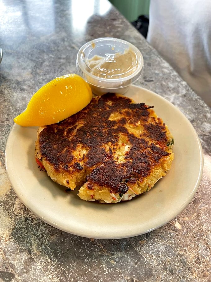 A crab cake that's actually cake-shaped crab – not filler with a hint of seafood like those city restaurants serve.