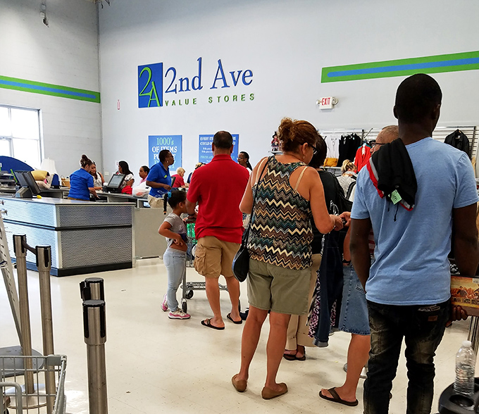The final frontier: checkout lines where shoppers clutch their newfound treasures, already planning their next thrifting expedition.