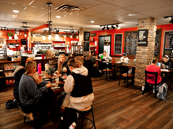 The true measure of a great café—tables filled with people leaning in, sharing food, and forgetting to check their phones.