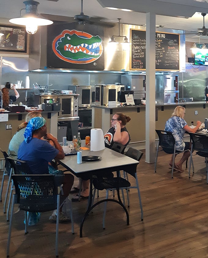 The dining room buzzes with the happy sounds of people who've discovered that the best Florida souvenirs are edible, not plastic.
