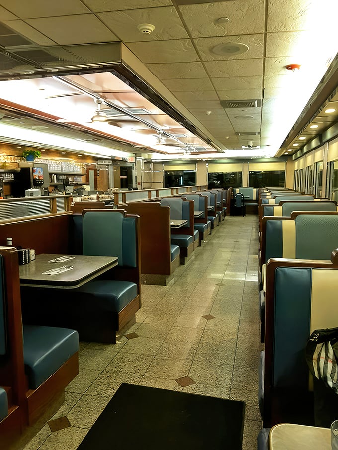 Late night at Minella's has its own special magic – empty booths waiting like old friends for the next shift of hungry souls seeking comfort food salvation.