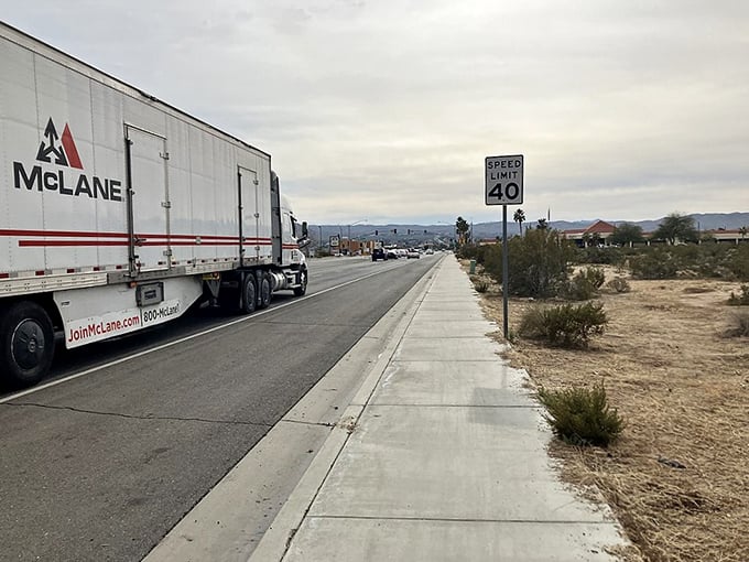 Trucks rumble through town on their desert journey, a reminder that Ridgecrest sits at the crossroads of nowhere and somewhere.