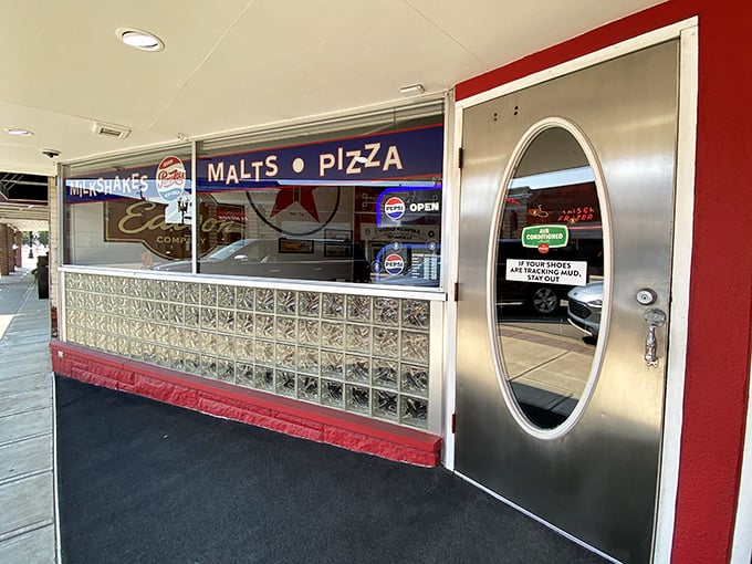 The entrance promises what awaits inside—classic American comfort served with a side of nostalgia, all behind a door that's welcomed hungry visitors for generations.