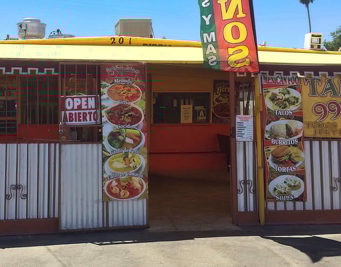The entrance beckons with promises of authentic Mexican delights. Those 99¢ taco signs aren't just advertisements—they're invitations to affordability.