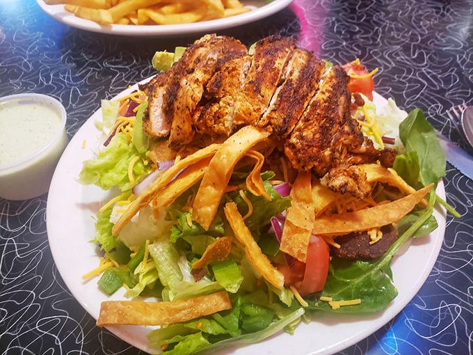 This chicken salad doesn't just have crispy tortilla strips – it has attitude, flavor, and enough freshness to brighten your whole afternoon.