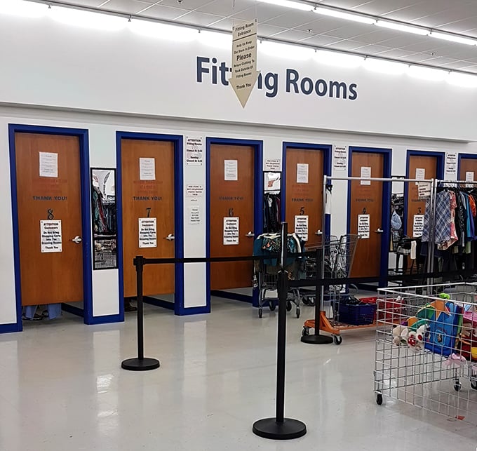 The fitting room area: where expectations meet reality and sometimes, miraculously, you find that perfect blazer that fits like it was tailored for you.