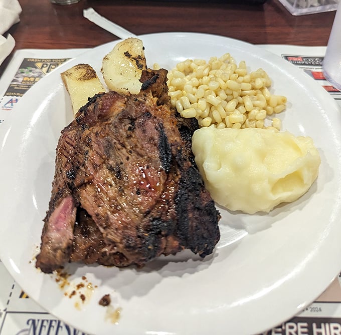 This steak didn't just come to play—it came to dominate your taste buds. Paired with sides that know their supporting role perfectly.