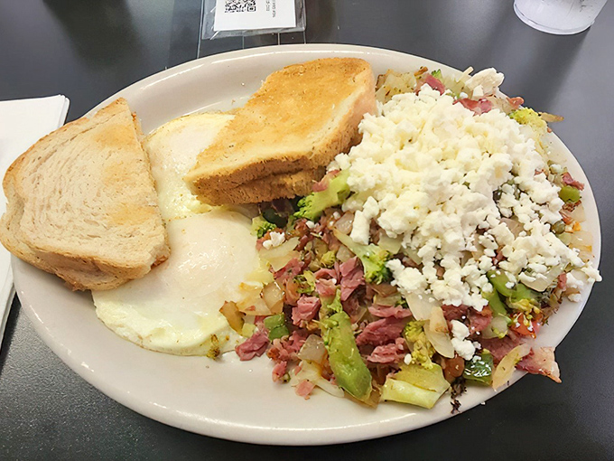 The famous Hippie Hash - a colorful mountain of breakfast bliss that'll fuel your entire day.