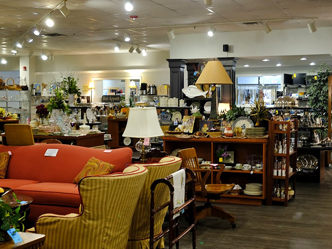 Living room vignettes showcase the possibilities. That orange sofa has stories to tell—and it's ready to hear yours.