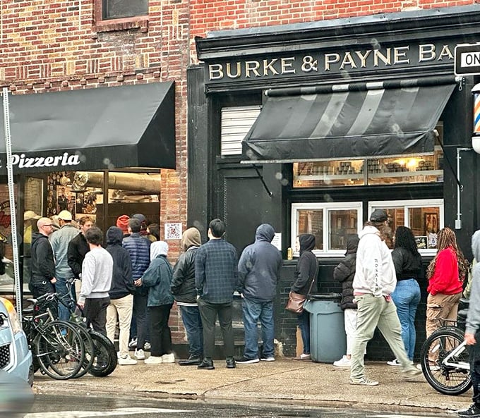 The line doesn't lie. When people willingly queue in the Pennsylvania elements, you know what awaits inside transcends mere lunch.