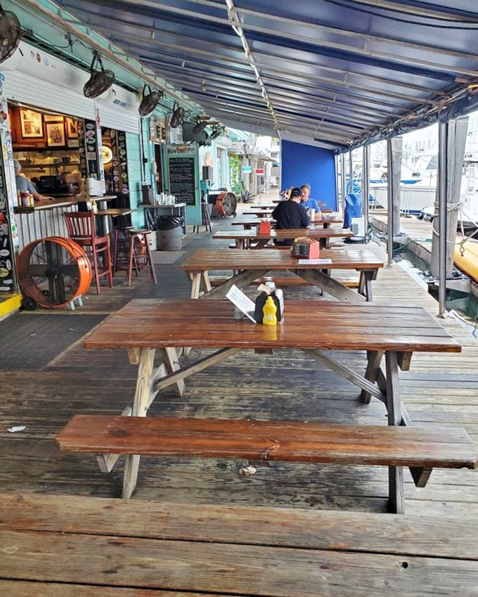 Waterfront dining where the boats that caught your dinner are probably still bobbing just outside your window.